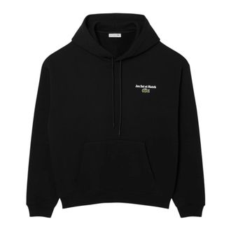 Lacoste Homme, Sweatshirts et sweats à capuche, Noir, Taille: M Sweat à capuche noir avec plusieurs imprimés