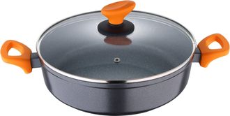 San Ignacio Lavacio - Cocoola mit einem 28 -cm -Deckel - aus geschmiedetem Aluminium - Antiadherentes Innenraum Marmor Whitford Gray - Gesamtinduktion - Baquelite