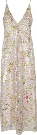 Alberta Ferretti Femme, Robes, Multicolore, Taille: 40 FR Paillettes Stampata Long Dress