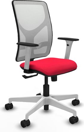 Piqueras y Crespo Roter Schreibtischstuhl mit wei&szlig;en und schwarzen Armlehnen, h&ouml;henverstellbare Lendenwirbelst&uuml;tze, ausgestattet mit 3 Positionen und Schneidschaum, Wei