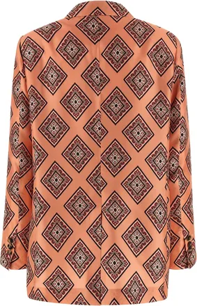 Alberto Biani Tie-Print Silk Blazer - Orange
