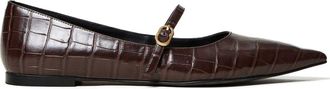 Twin-Set Ballerinas mit Kroko-Optik - Braun