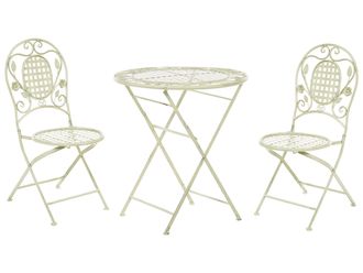 Beliani Garten Bistro Set Balkon Terasse 2er hellgr&uuml;n zusammenklappbar Bivio