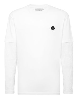 Philipp Plein Double-Sleeved Longsleeve T-Shirt Jacquard Crest