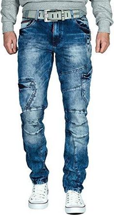 Cipo & Baxx Jeans pour Hommes CD478-bans Bleu W33/L32