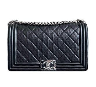 Chanel Black Perforated Boy Bag