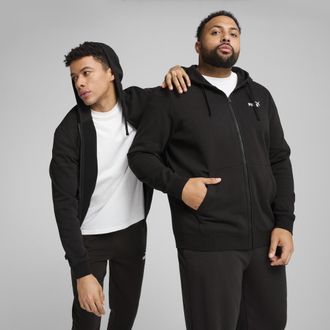 Puma Hoodie zipp&eacute; avec logo N&deg; 1 Essentials Homme, V&ecirc;tements, Noir, XXL