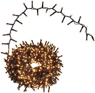 Hellum Led Lichterkette außen Cluster, 1,98m 100 LED Cluster Lichterkette mit Timer Kaltweiß und Rot, Strombetrieben indoor & outdoor, Weihnachtsbaumbeleucht