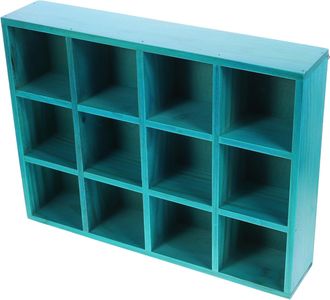 Supvox Wandregal 12 F&auml;cher Vintage Blau Wandmontage Wandh&auml;nger Aufbewahrungsregal f&uuml;r Modell und Figurenpr&auml;sentation