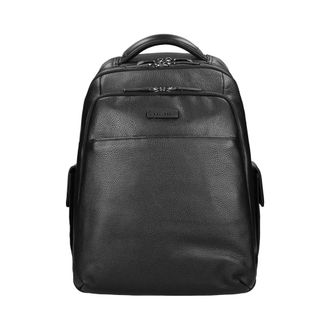 Piquadro Hochwertiger Leder-Rucksack Schwarz - - Bags - Herren - Schwarzk - ONE SIZE