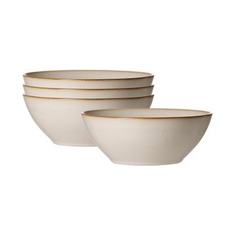 Ritzenhoff & Breker Olivia Schalen 20 cm in beige, 4er Set, Servierschalen mit Reaktivglasur, Schlichte Coupeform, Steingut, Spülmaschinenfest