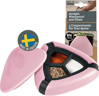 Light my fire Salzstreuer Pfefferstreuer mit Deckel Camping Gewürzstreuer 3 Fächer Mini Salz- Pfeffer- Gewürzdose To Go für Outdoor - Wasserdicht