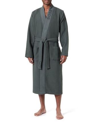 BOSS Waffle Kimono 10189731 04 Dressing_Gown, Open Green, XL Hommes