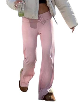 Onsoyours Schlaghose Damen Sexy Y2K Low Waist Skinny Yogahose Jazzpants Lang Bootcut Stretch Flared Hose H&uuml;fthose Sweathose Freizeithose Vintage Lang Sporthose 