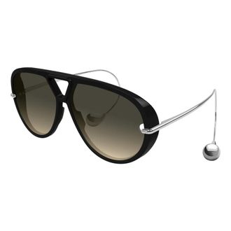 Bottega Veneta Femme, Accessoires, Noir, Taille: 63 MM Lunettes de soleil oversize en ac&eacute;tate avec d&eacute;tail en m&eacute;tal