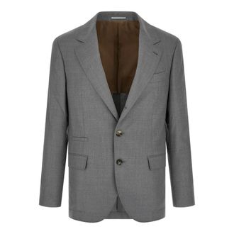 Brunello Cucinelli Leichter Hopsack-Blazer - - Jackets - Herren - Grau - L