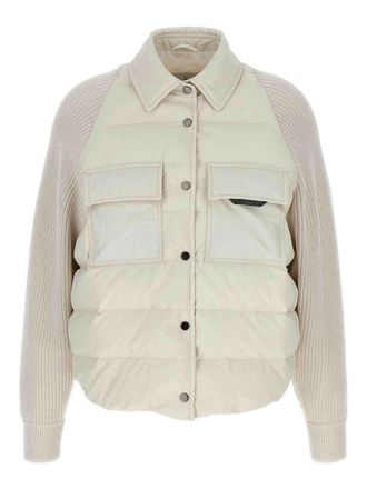Brunello Cucinelli Blouson Rembourré - Blanc