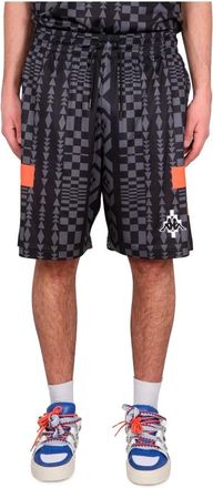 Marcelo Burlon Homme, Shorts, Noir, Taille: S Aop Folk Kappa Soccer Shorts