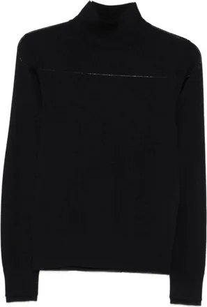Seventy Femme, Pulls, Bleu, Taille: 44 FR Col roul&eacute;s