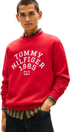 Tommy Hilfiger Herren Hilfiger Arch Mw0Mw41426 Pullover-Sweatshirt, RED (Medium Red), L
