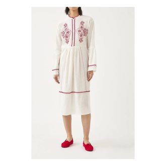 Antik Batik Robe Cindy Brod&eacute;e Lin et Coton Antik Batik