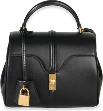 Celine Satinated Calfskin Small 16 Top Handle Bag