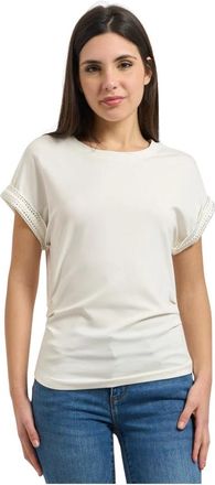 Fracomina Femme, Tops, Beige, Taille: 38 FR Top Regular avec Ornements Lumineux