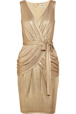 Temperley London Metallic Draped Mini Dress Size XS