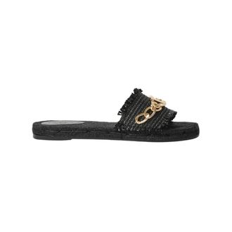 Ga&euml;lle Paris Schwarze Rafia Kette Logo Frauen - - Shoes - Damen - Schwarzk - 37 EU