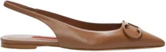 Carolina Herrera Femme, Chaussures, Brun, Taille: 38 EU Initials Insignia Flat Slingback