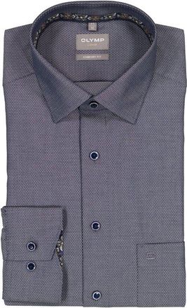 Olymp Herren Hemd blau meliert Comfort Fit
