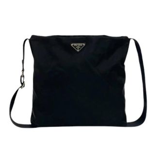 Prada Pre-owned Nylon Leder Schultertasche - - Pre-owned - Damen - Schwarzk - ONE SIZE