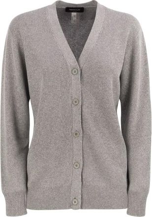 Fabiana Filippi Femme, Pulls, Gris, Taille: 36 FR Cardigan &agrave; C&ocirc;tes Anglaises