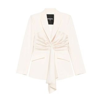 Patrizia Pepe Femme, Vestes, Blanc, Taille: 34 FR Blazer avec drap&eacute;