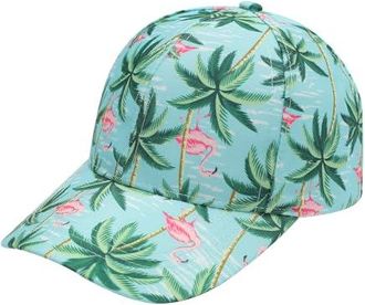 ZLYC Casquette de Baseball hawaïenne à imprimé Floral réglable pour Femme, Palmier Flamant Rose, Taille Unique