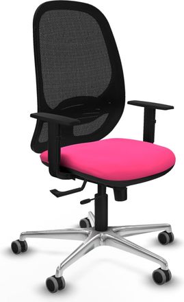 Piqueras y Crespo Schreibtischstuhl Rosa Cilanco mit 1D-Armen, h&ouml;henverstellbare Lendenwirbelst&uuml;tze, ausgestattet mit Syncro/Traslack und Schneidschaum, mit Rollen 65 m