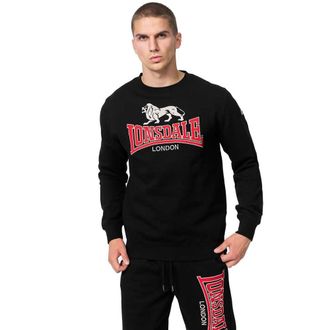 Lonsdale Herren Rundhals Sweatshirt Normale Passform LAWINS Black/Red/Grey 3XL, 117463