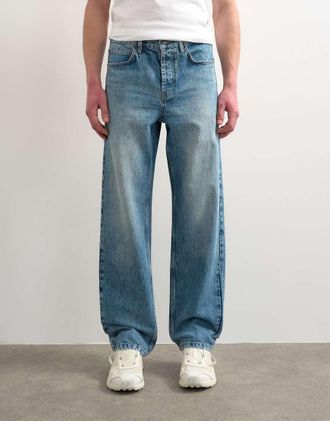 Topman Jean droit rigide - Bleu moyen d&eacute;lav&eacute;