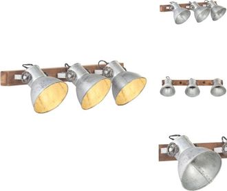 vidaXL Wandlampe Industriestil Silbern 65x25 cm E27 - Industrielampen - Wandleuchte - Vintage Lampe - Rustikale Beleuchtung - Landhausstil
