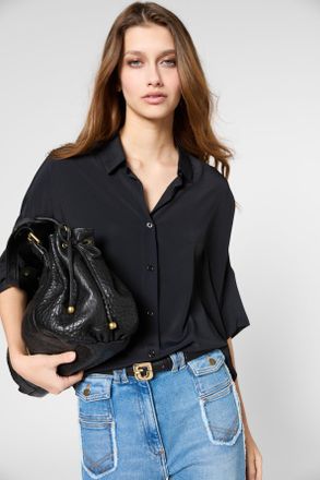 Gerard Darel Chemise fluide &agrave; manches courtes - UVANIE - Noir
