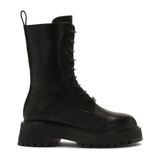 Kazar Schwarze Stiefel mit hohem Schaft im Milit&auml;rstil - - Shoes - Damen - Schwarzk - 36 EU