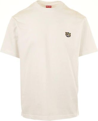 Kenzo Homme, Tops, Blanc, Taille: L Wild Tiger Embroidered T-shirt