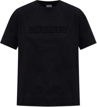 Burberry Femme, Tops, Noir, Taille: 38 FR Logo T-Shirt