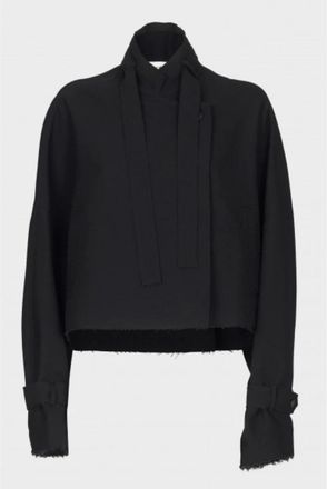 Isabel Benenato Isabel Benenato, Femme, Blouses et Chemises, Noir, Taille: 40 FR Diagonal Wool Blouson