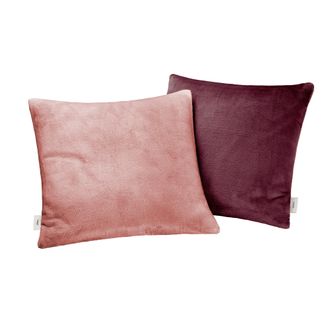 s.Oliver Doublesoft Kissenbezug 50x50 cm - super kuschelig & weich, Polyesterflausch 2 Stück dunkelrot