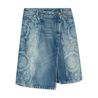 Versace Denim-Rock mit Frontschlitz - - Skirts - Damen - Blau - XS