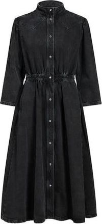 Bellerose Patika Midi Kleid in gemischtes Baumwoll denim - Schwarz