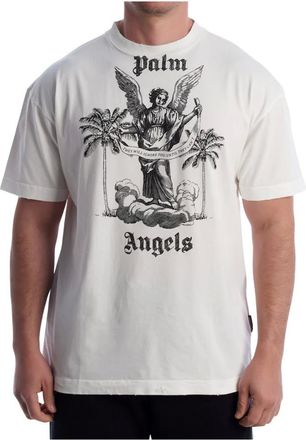 Palm Angels Homme, Tops, Blanc, Taille: M University T-shirt