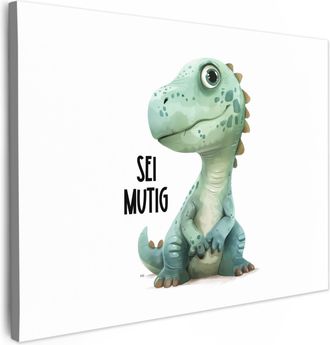 MuchoWow &copy; Wandbilder 40x30 cm Kinderzimmer Wanddeko Schlafzimmer Zimmerdeko Wandgem&auml;lde Zimmer Deko auf Wand Dekoration Wall Art Dinosaurier - Sprichw&ouml;rter - 