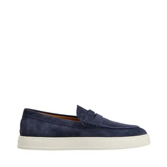 Tod's Homme, Chaussures, Bleu, Taille: 41 1/2 EU Mocassin en daim avec couture &agrave; la main